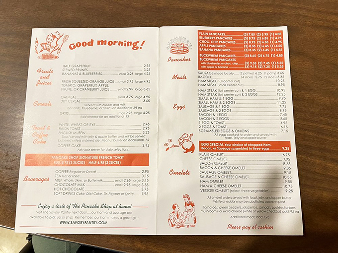 This menu isn't just a list of options&mdash;it's a roadmap to breakfast nirvana. "Good morning!" indeed.