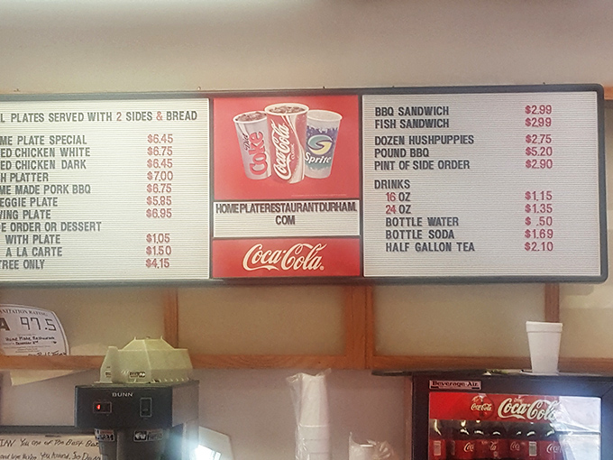 The menu board tells you everything you need to know: Southern classics at prices that'll make your wallet as happy as your stomach.