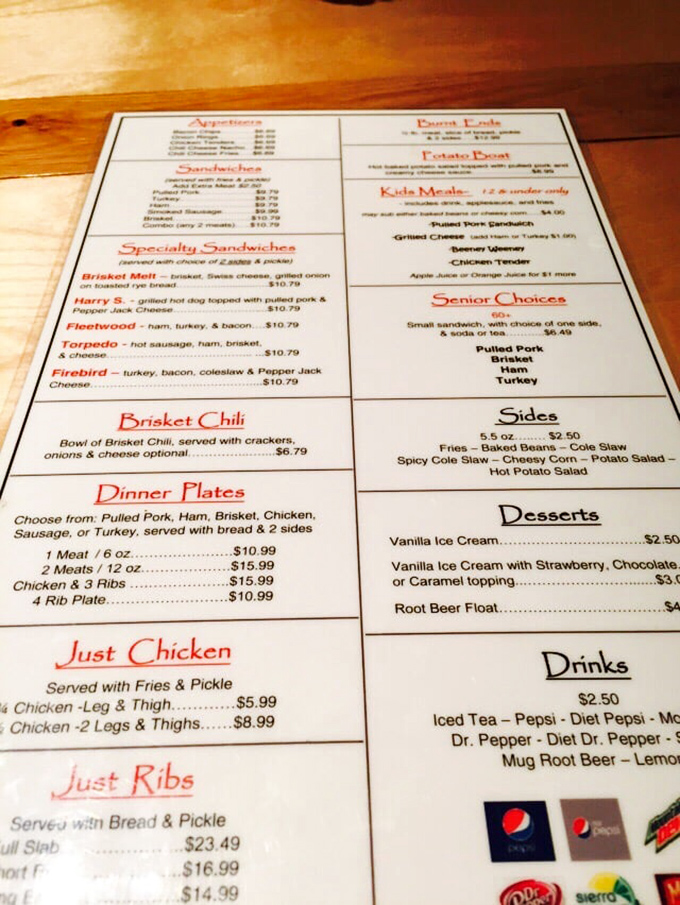 The menu reads like barbecue poetry &ndash; specialties like the Brisket Melt and Harry S sandwich pay homage to both meat and Missouri heritage.