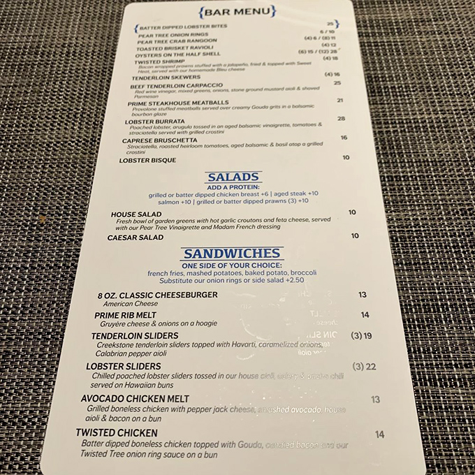 This menu isn't just a list of options&mdash;it's a roadmap to carnivorous bliss with detours through seafood heaven.