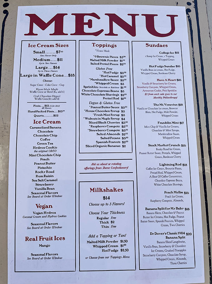 This menu isn't just a list&mdash;it's a treasure map to frozen paradise. Hydrox Cookie? Sea Salt Caramel? Decision paralysis has never been so delicious.