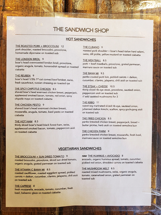 The menu reads like poetry for the perpetually hungry. Each sandwich description promises a flavor journey worth embarking on, no passport required.