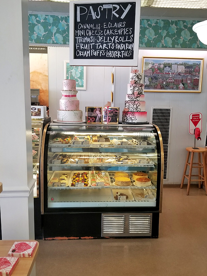 The pastry board reads like a dessert bucket list, with wedding cake displays that have launched thousands of Delaware marriages.