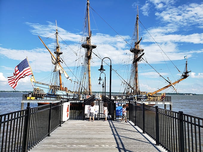 Nothing says "I'm experiencing history" quite like a tall ship with the Delaware River as its backdrop. George Washington never had selfie opportunities this good.