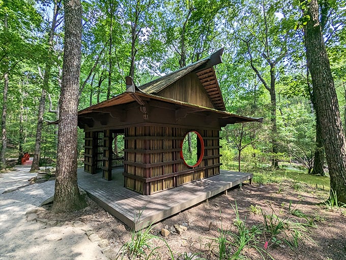 The Japanese Tea Garden offers a zen moment amid Alabama wilderness. East meets South in this architectural haiku nestled among towering pines.