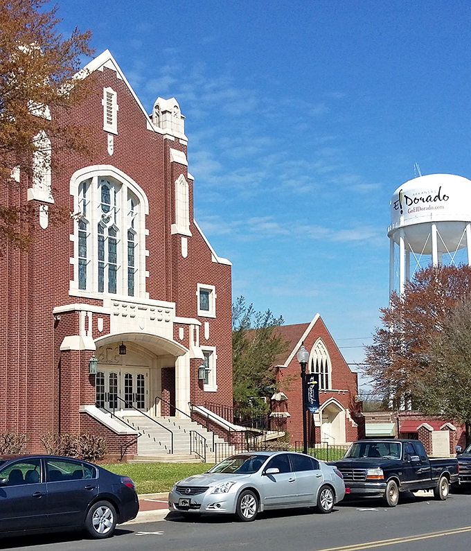 More than just a pretty facade, this brick church stands as a testament to El Dorado's architectural heritage and spiritual roots.