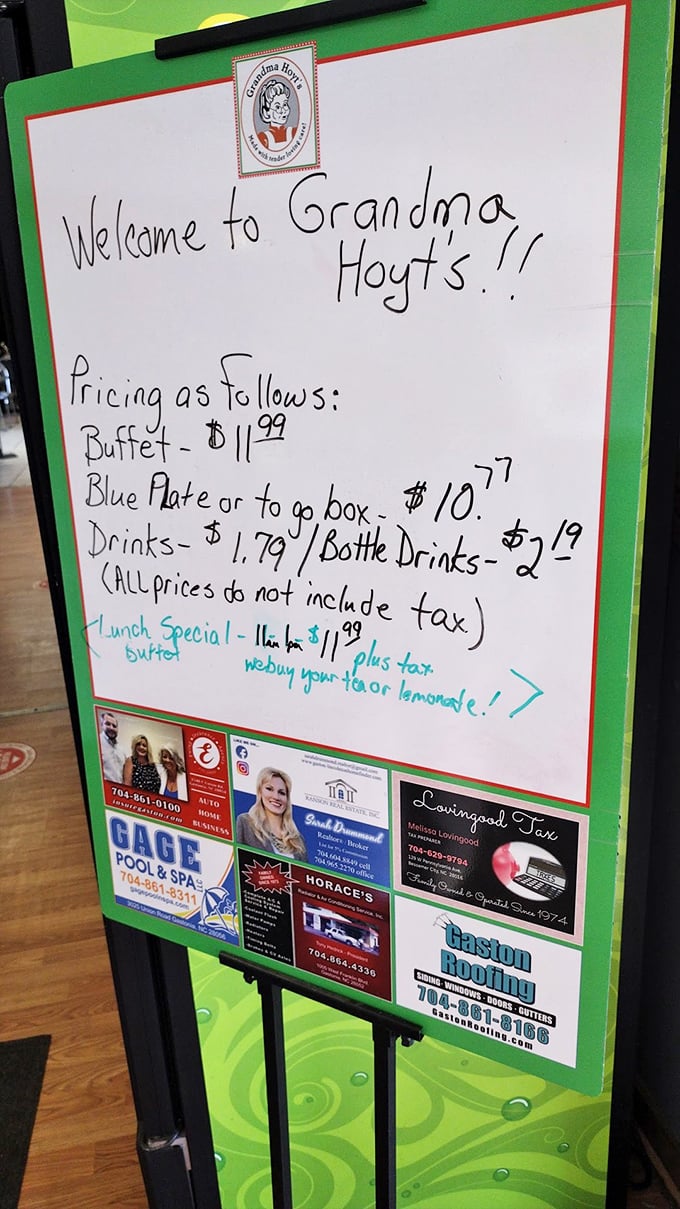 At these prices, the only inflation you'll experience is around your waistline. The handwritten menu board feels like a love letter to budget-conscious comfort seekers.