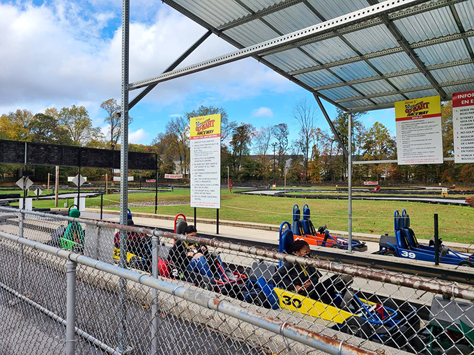 The starting line: where friendships are temporarily suspended and your inner Mario Andretti emerges from hibernation.