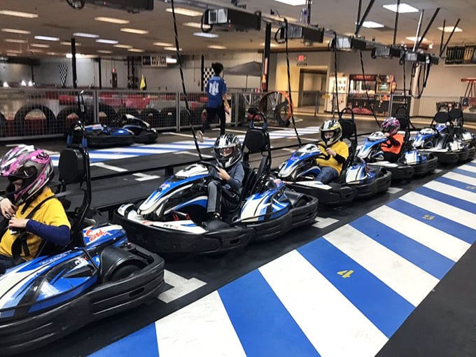 The starting line—where everyday heroes transform into racing legends. That moment before the green light is pure, delicious anticipation.