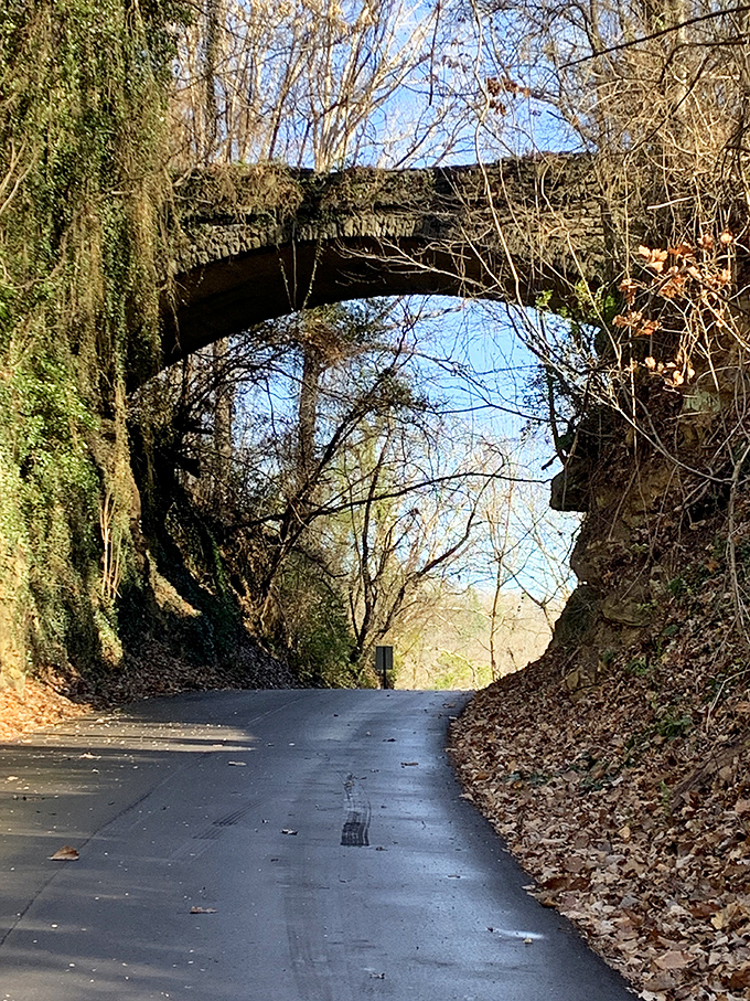 The perfect symmetry of this century-old stone arch makes you wonder if ghosts appreciate good architecture too.