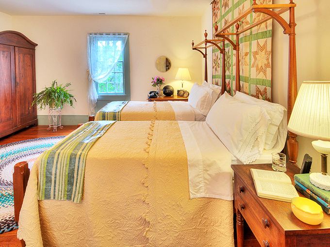 The Thomas Day Room's sunny disposition and vintage quilt might just convince you to extend your stay indefinitely.