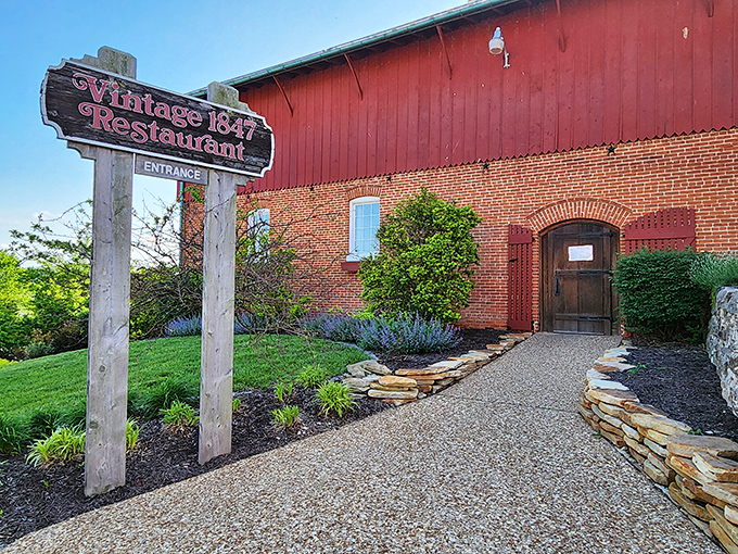 The Vintage 1847 Restaurant occupies a rustic red barn where history and hearty German flavors have been cultivated for generations.