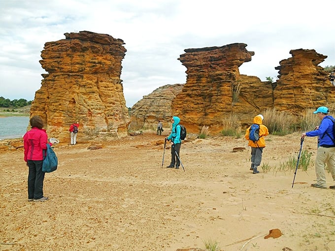 Modern-day explorers marvel at nature's skyscrapers. These Dakota sandstone formations have been perfecting their look for millions of years.