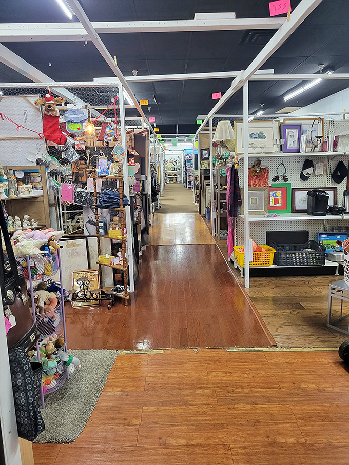 Vendor booths create a labyrinth of possibilities. The wooden floors have witnessed countless "eureka" moments from delighted shoppers.