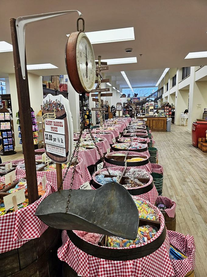 The candy barrel paradise stretches before you like a sugary Yellow Brick Road. Dorothy never had it this sweet in Oz!