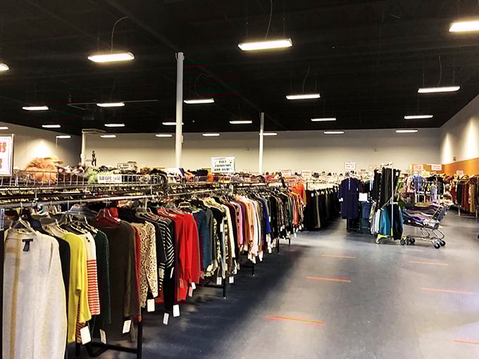 The clothing section is color-coded like a fashionista's dream closet. Even Marie Kondo would approve of this organizational masterpiece that sparks nothing but joy.