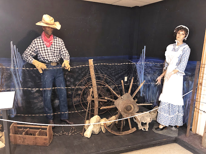 History comes alive in this frontier diorama. These mannequins haven't moved in decades, yet they're still more productive than most of my relatives.