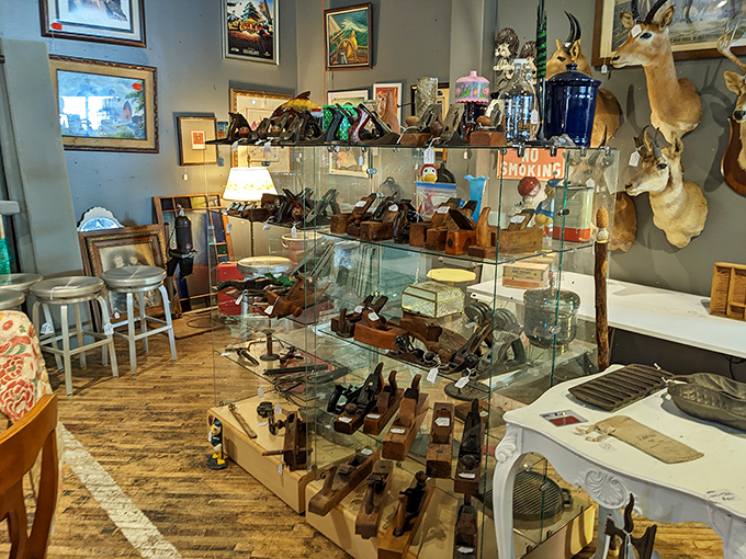 Where woodworking tools meet taxidermy meets vintage artwork&mdash;this booth is like a cabinet of curiosities for the modern treasure hunter.