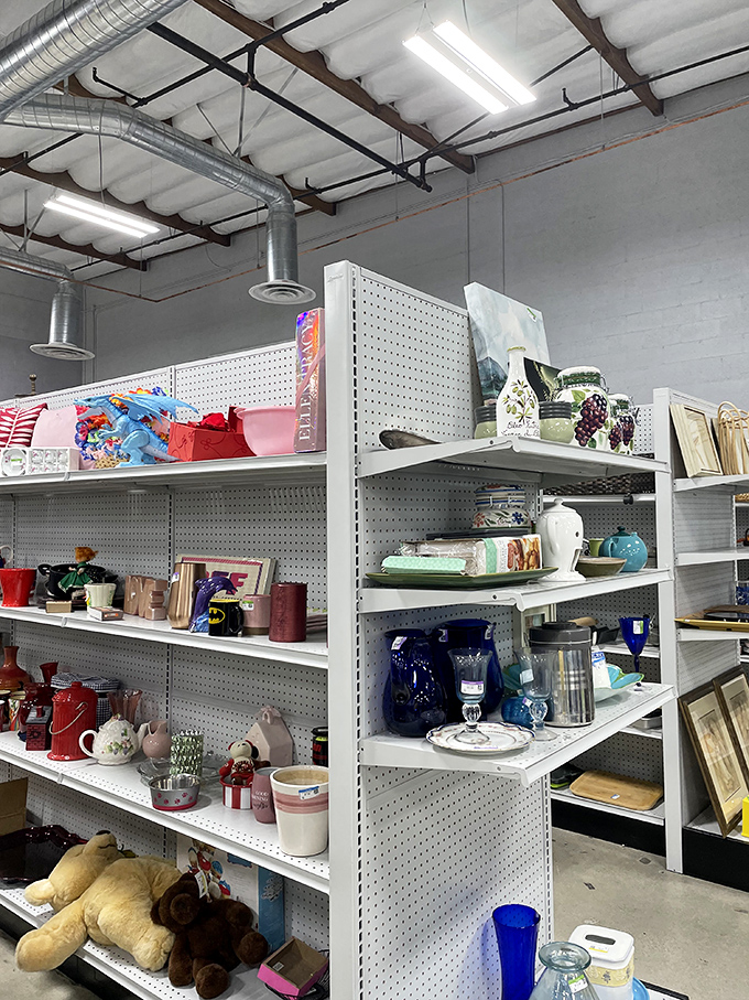 Home goods heaven where yesterday's treasures await new stories. That blue vase might have graced a Hollywood set before landing here.