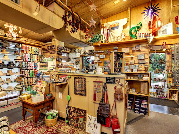 The checkout counter doubles as a mini-museum of Southwestern retail design, where impulse purchases lurk like friendly desert creatures waiting to jump into your shopping bag.