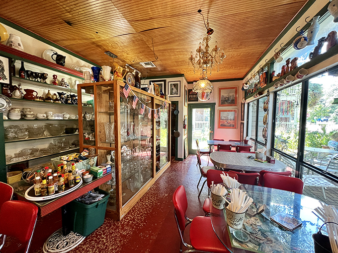 Inside Old Florida Caf&eacute;, vintage treasures and mismatched furniture create the feeling you've stumbled into your quirky aunt's kitchen&mdash;one who happens to make incredible biscuits.