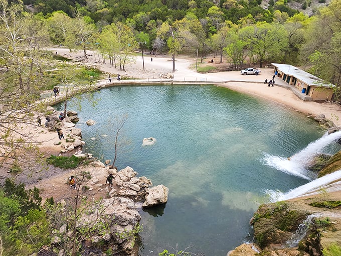 The view from above reveals Turner Falls' secret&mdash;a perfect swimming hole that Mother Nature spent millions of years designing.
