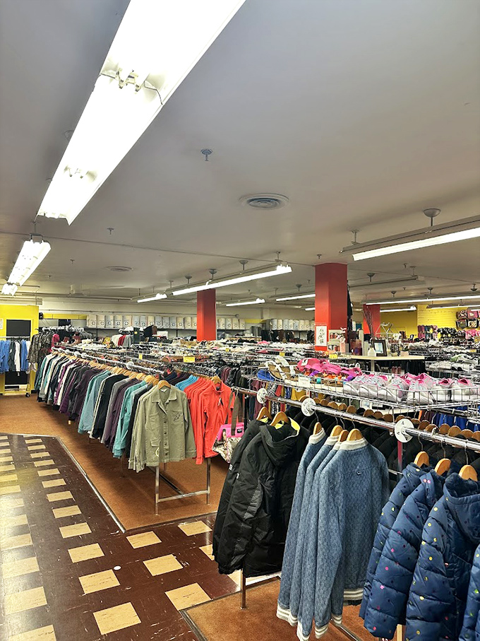 The men's clothing section offers everything from casual button-ups to winter coats that would make your wallet sigh with relief. P