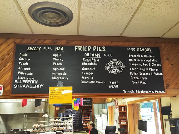 The menu board&mdash;a chalkboard canvas of possibilities. Sweet or savory? Life's most delicious dilemma awaits your decision.