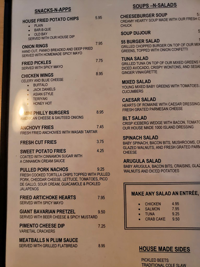 A menu that speaks the universal language of comfort food. Note that Giant Bavarian Pretzel calling your name from the bottom left&mdash;it's about to change your life.