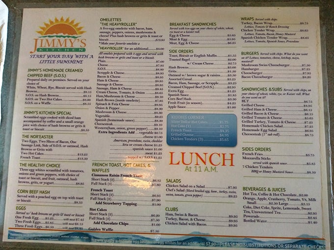 This menu isn't just a list of options&mdash;it's a roadmap to breakfast bliss, with classics done right and regional specialties like creamed chipped beef.