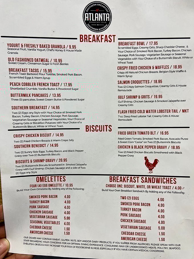 This menu reads like a love letter to southern breakfast traditions &ndash; each item a potential life-changing decision.