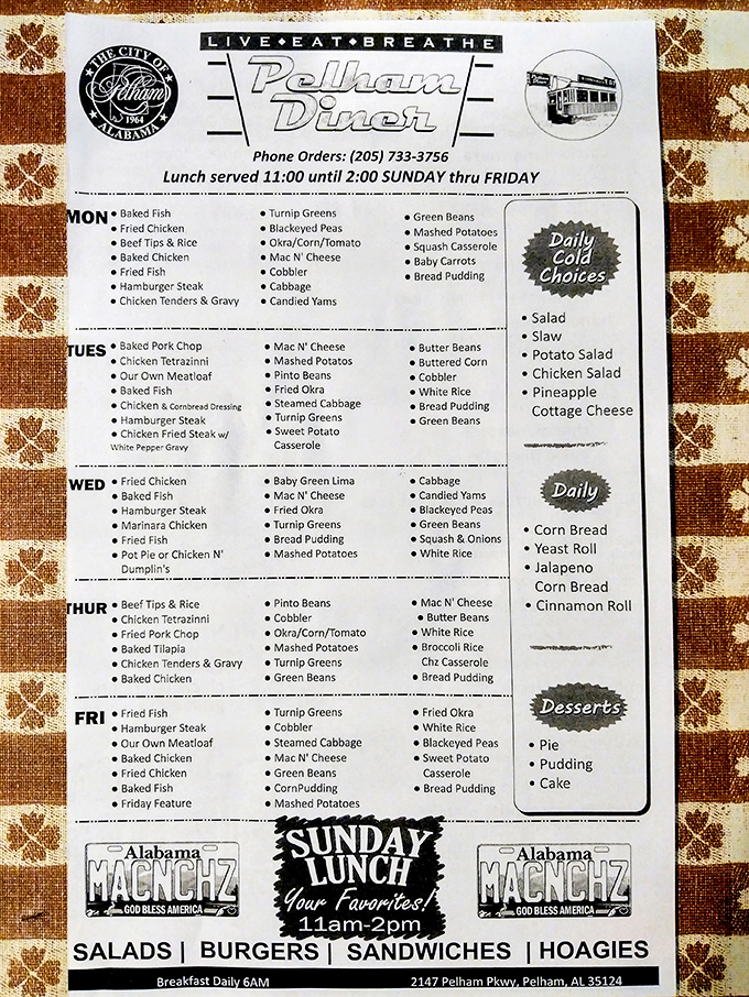 This menu isn't just a list&mdash;it's a roadmap to happiness. Monday's fried chicken might just be worth rearranging your entire week for.