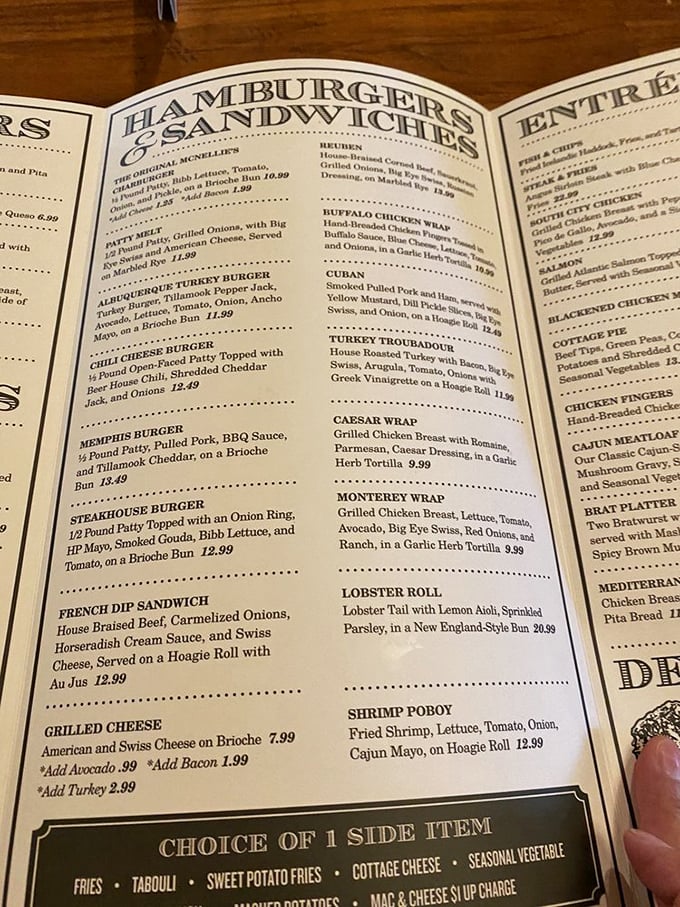 The menu at McNellie's reads like a love letter to pub cuisine&mdash;each item promising the kind of satisfaction that makes you plan your next visit.