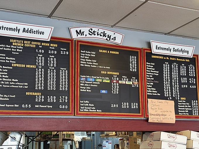 A menu board that doesn't need fancy fonts or elaborate descriptions&mdash;when your product speaks this loudly, you just need to point people in its direction.