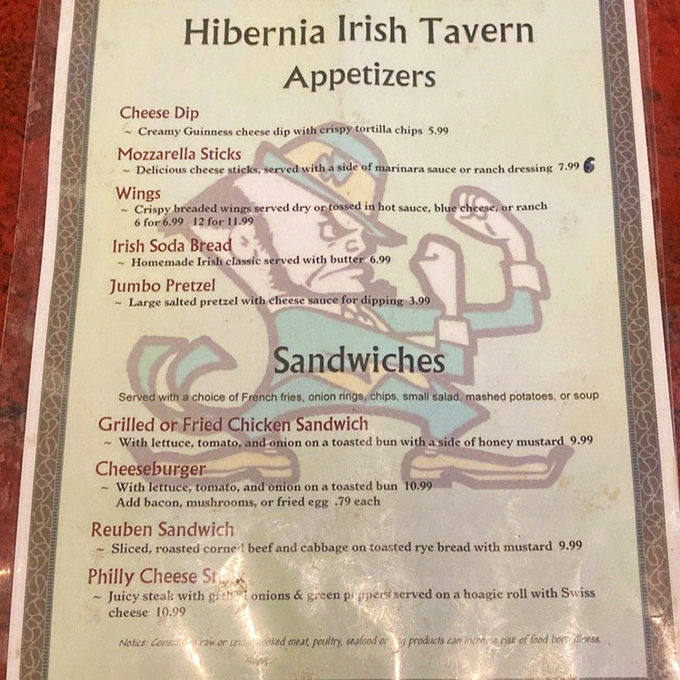 A menu that doesn't need fancy fonts or pretentious descriptions. Just honest Irish comfort food that speaks directly to your hunger-addled brain.