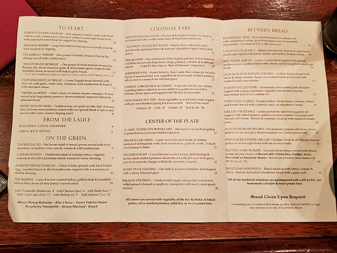 This isn't just a menu—it's a historical document. Each dish tells a story of colonial influences that shaped Delaware's culinary landscape.