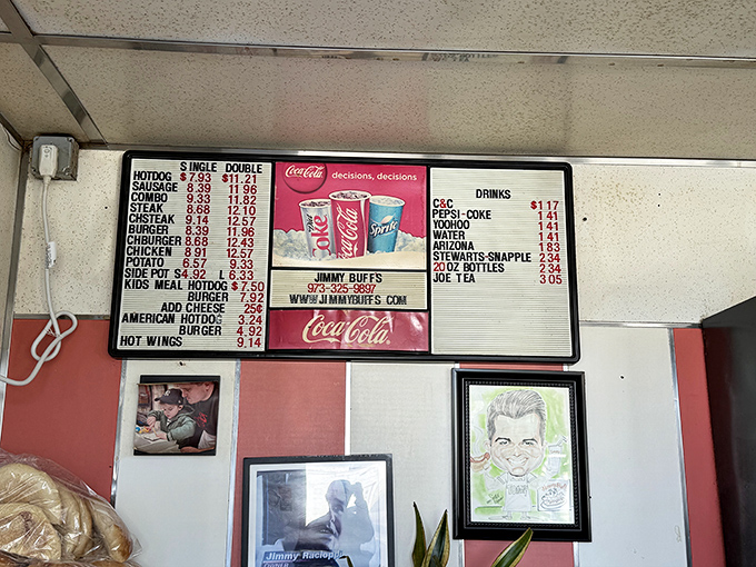 The menu board&mdash;a roadmap to happiness. Notice how everything else fades into the background when you lock eyes with "Italian Hot Dog."