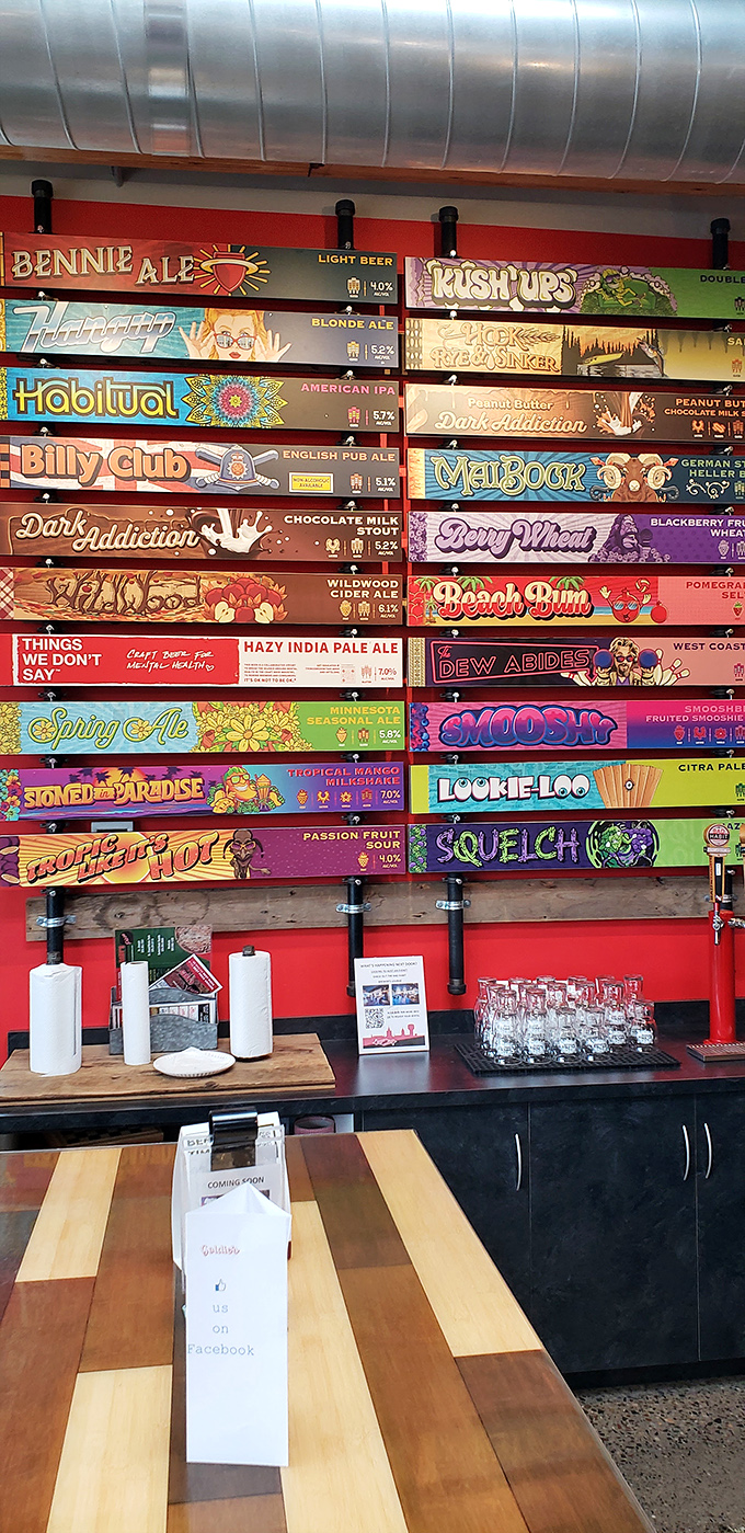 A rainbow of beer options that would make Willy Wonka jealous. Each tap handle tells a story your taste buds can't wait to hear.