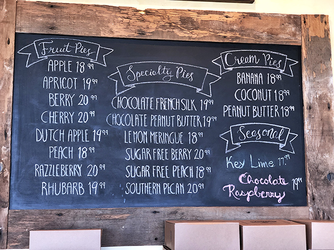 This chalkboard menu reads like poetry to pie lovers&mdash;a delicious dilemma that's worth every calorie-counting moment of indecision.