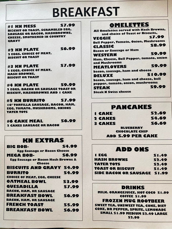 This menu isn't just food&mdash;it's a roadmap to happiness with breakfast served all day and root beer as the compass.