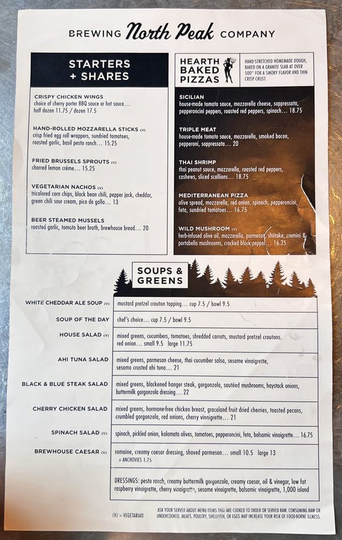 The menu at North Peak reads like a love letter to Michigan comfort food &ndash; hearth-baked pizzas, hand-rolled mozzarella sticks, and that legendary White Cheddar Ale Soup.