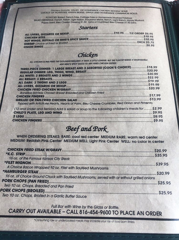 This menu isn't just a list of options&mdash;it's a historical document chronicling America's enduring love affair with perfectly fried chicken.