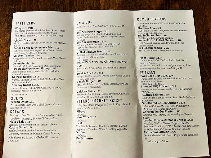 A menu that doesn't need fancy fonts or pretentious descriptions&mdash;just honest food that speaks for itself. The steaks section is calling my name!
