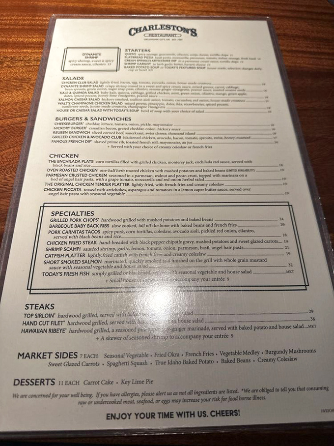 This menu isn't just a list of options&mdash;it's a roadmap to happiness with "Dynamite Shrimp" as your first destination.