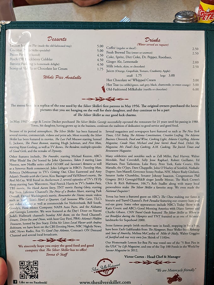This menu isn't just a list of food&mdash;it's a historical document chronicling America's love affair with proper diner cuisine. No kale in sight!