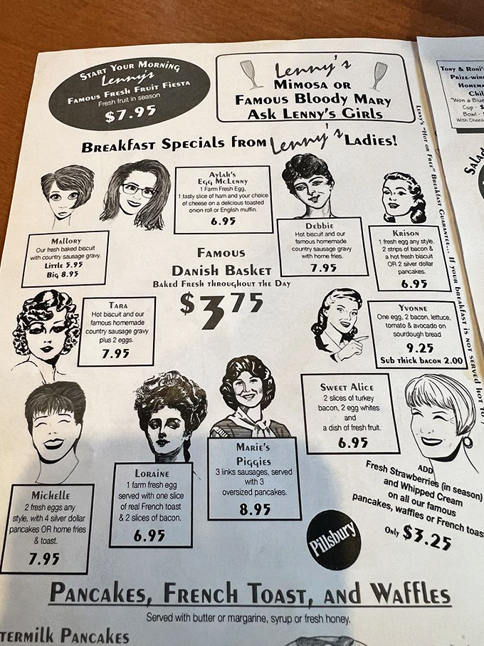 Meet "Lenny's Ladies"&mdash;a menu section that proves breakfast personalities are as diverse as morning people themselves. The Danish Basket alone is worth the trip.