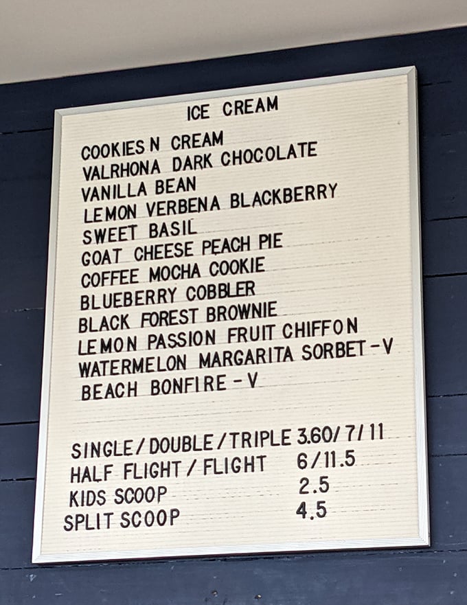 This menu board isn't just a list—it's a poem of possibilities. Each flavor name is a promise, each combination an adventure waiting to happen.