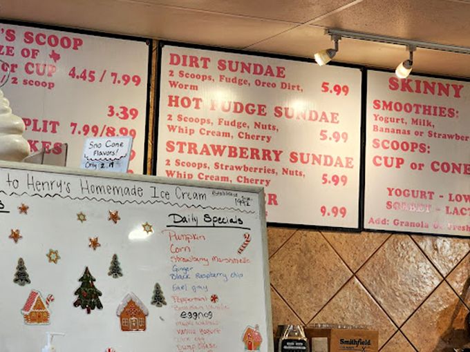 The menu board reads like poetry to dessert lovers&mdash;Dirt Sundaes and Hot Fudge creations that would make Willy Wonka jealous.