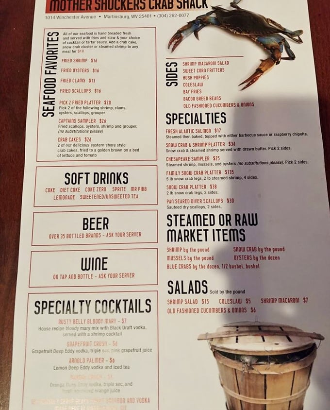 This menu isn't just a list&mdash;it's a maritime treasure map where X marks the spot for your next food obsession.