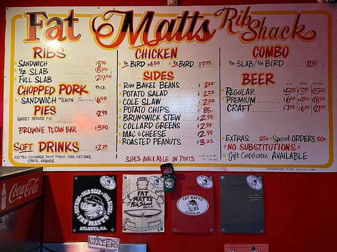 Simplicity is the ultimate sophistication. This no-nonsense menu board proves Fat Matt's knows exactly what it does best.